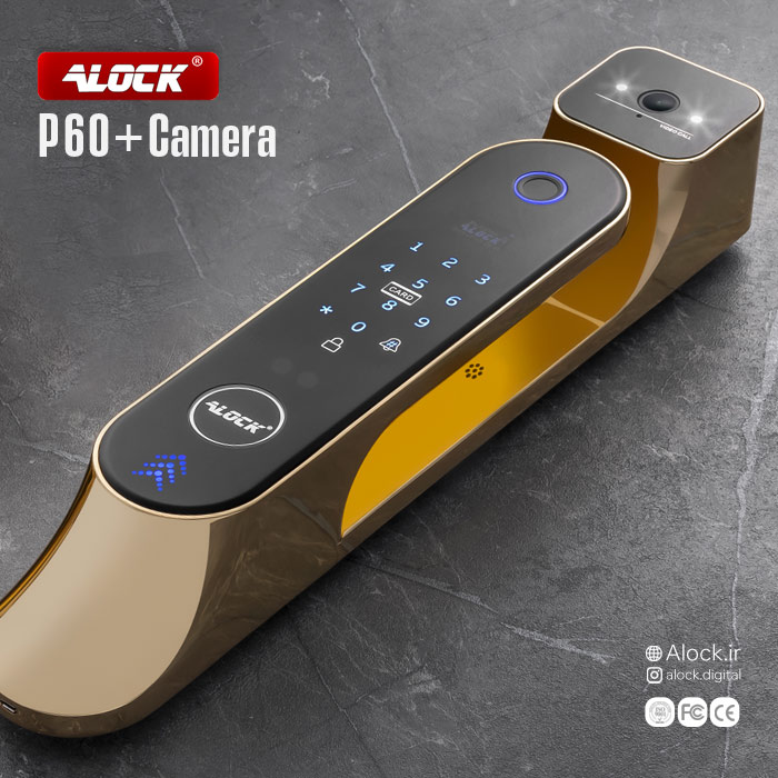 دستگیره چشمی دار و قفل اثر انگشتی دیجیتال ALOCK مدل P60+ Camera G